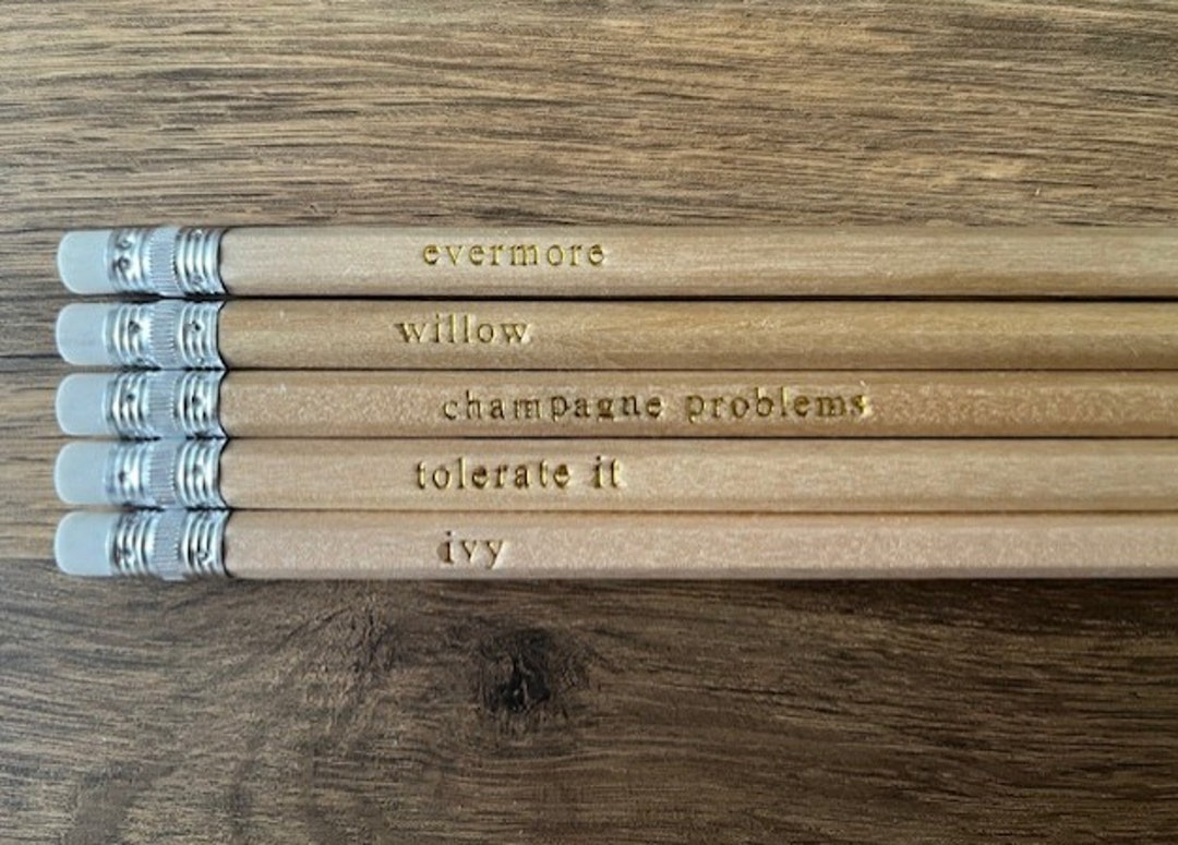 Taylor Swift Pencils Customised Pencils Featuring Evermore Song Titles ...