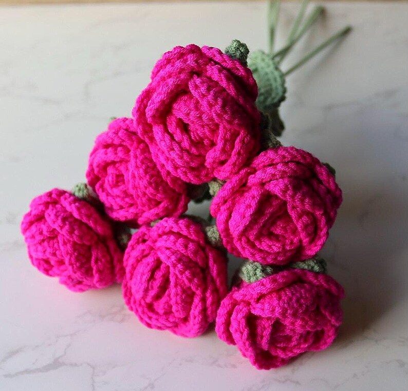Valentine Handmade Crochet Flowers, Red Rose, Perfect Birthday Gift ...