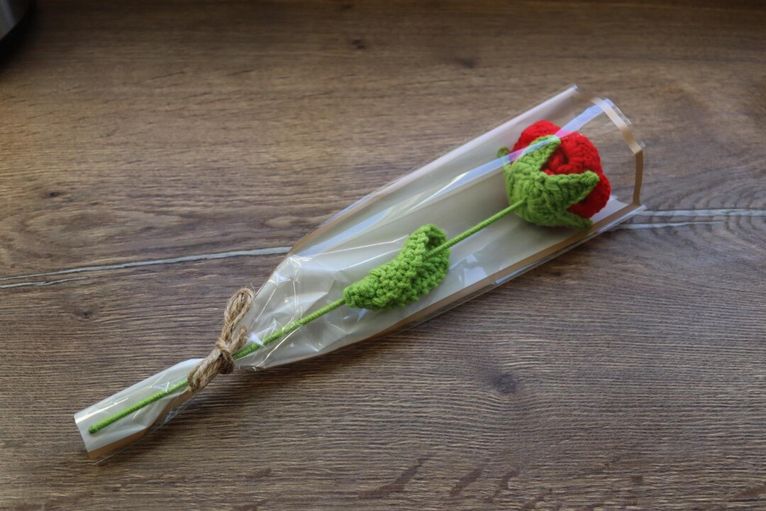 Valentine Handmade Crochet Flowers, Red Rose, Perfect Birthday Gift ...