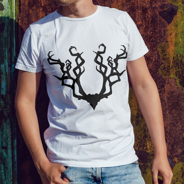 Beshaba T-shirt | Goddess of Misfortune | Antler Shirt | Lady Doom Tee ...