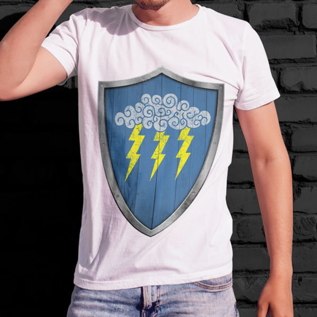 Valkur T-shirt | Shield Shirt | Thunder and Lightning | Lightning Bolt ...