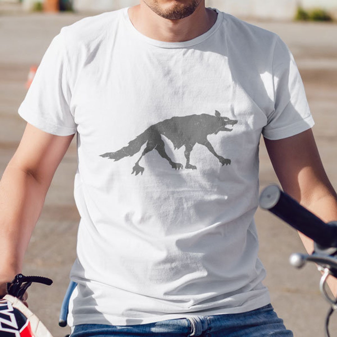 Gray Wolf T-shirt (dnd Uthgar Tribe) | Wolf Shirt | Wolf Silhouette ...