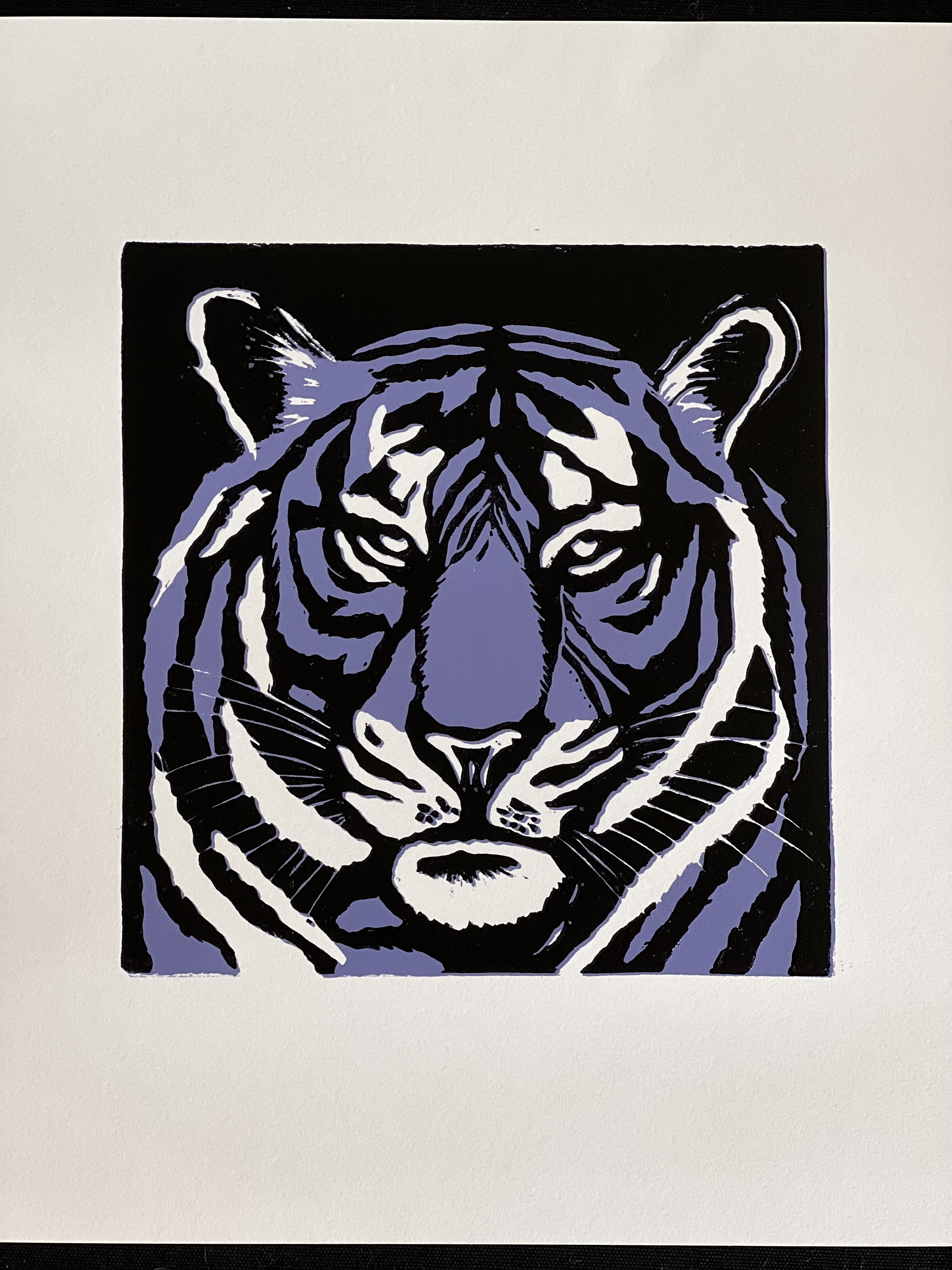 Bengal Tiger Linocut Art Print - Etsy