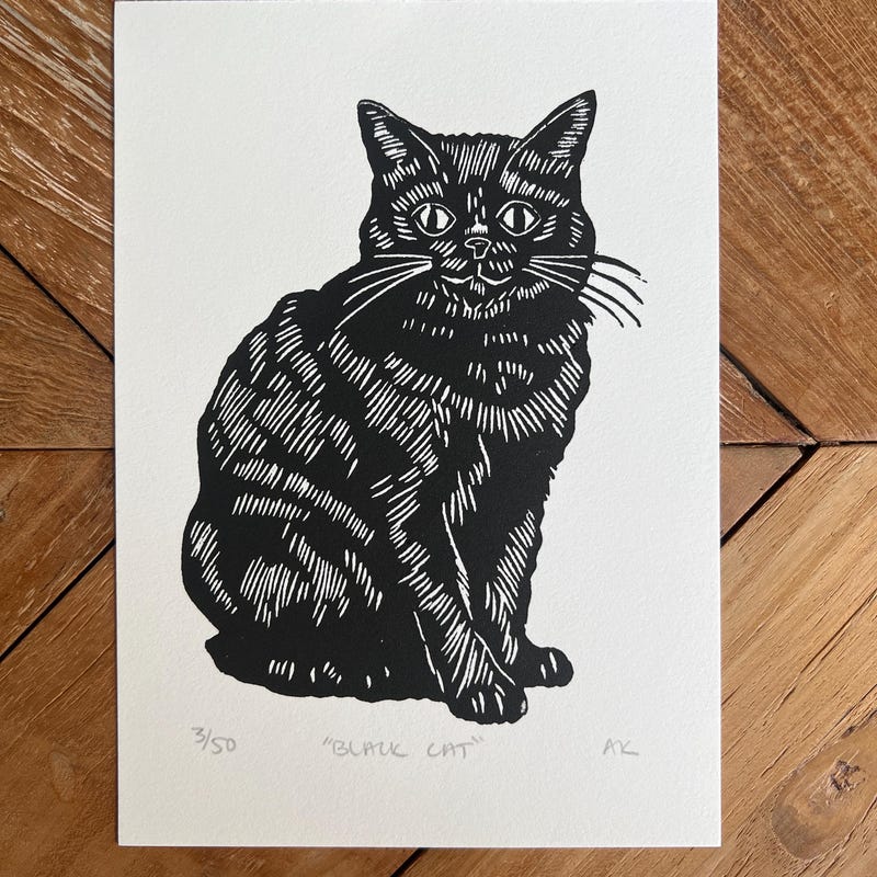 Cat Print - Etsy