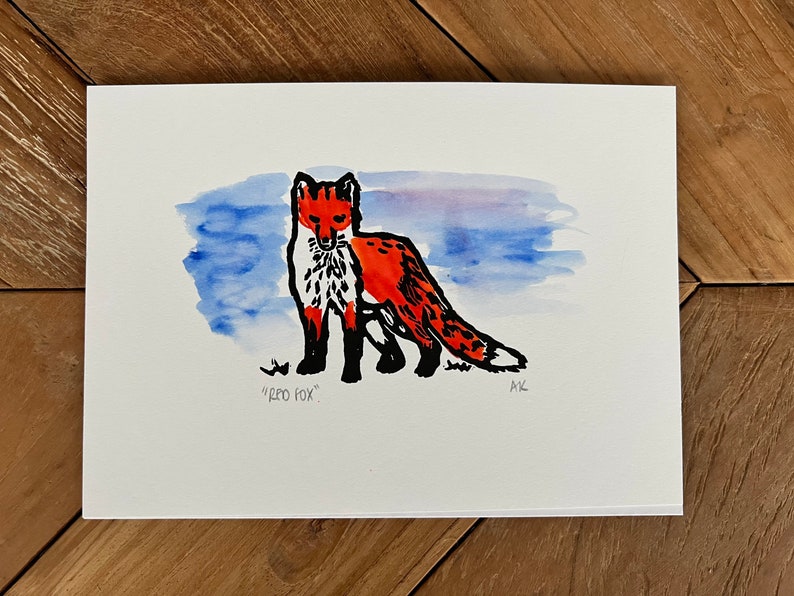 Red Fox Linocut Print - Etsy