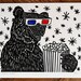 Movie Night Linocut Print - Etsy