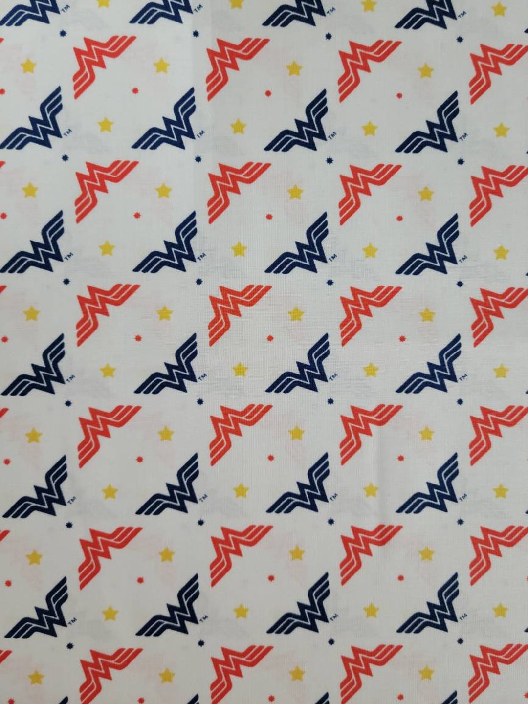 Wonder Woman Logo 100% Cotton Fabric Yard, 1/2 Yard, or Fat Quarter WW ...