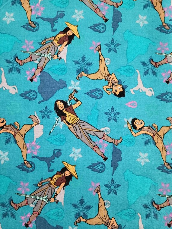 Raya Last Dragon 100% Cotton Fabric by the Yard 1/2 Yard or | Etsy