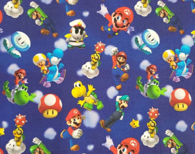 Super Mario Toss 100% Cotton Woven Fabric Yard 1/2 Yard Fat - Etsy