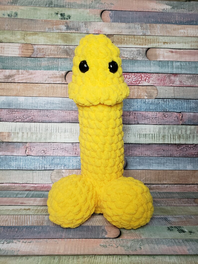 Crochet Penis, 10-11", Yellow, TIKTOK @homemadebykellym, Amigurumi ...