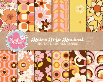 60s Flower Stickers - Etsy