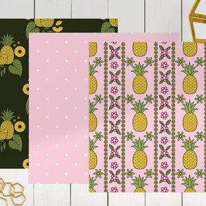 Pineapple Colorful Digital Papers, Fruit Pattern Bundle, Summer ...
