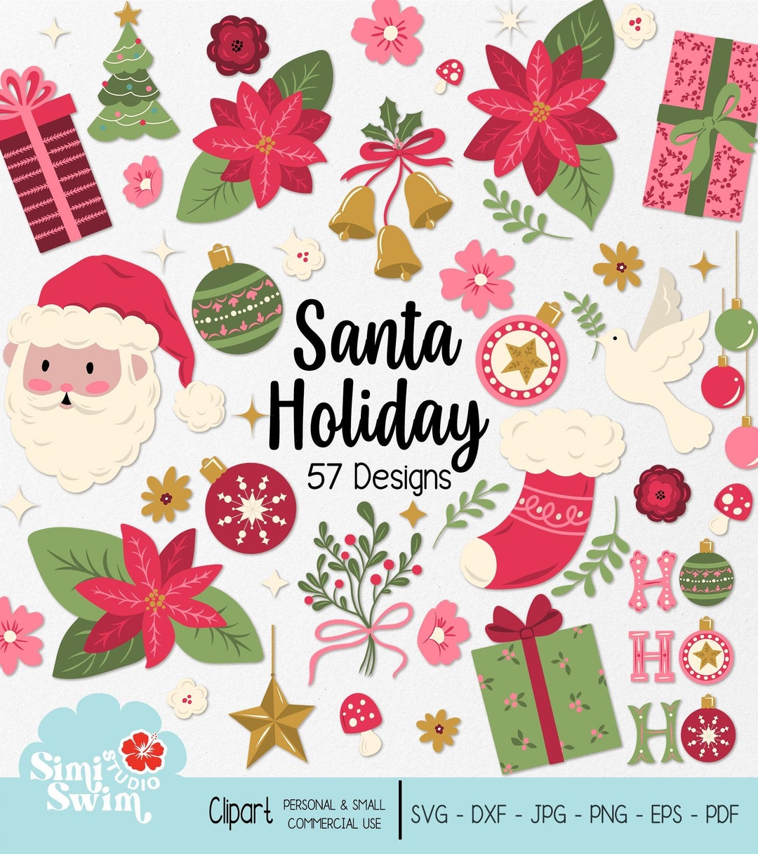 Santa Holiday SVG | Cute Christmas SVG | Jolly SVG | Holiday Clipart ...