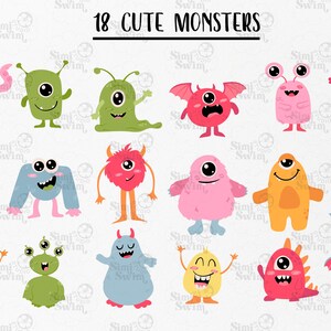 Cute Pastel Monsters Svg | Cute Halloween Svg Clipart | Colorful ...
