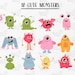 Cute Pastel Monsters Svg | Cute Halloween Svg Clipart | Colorful ...