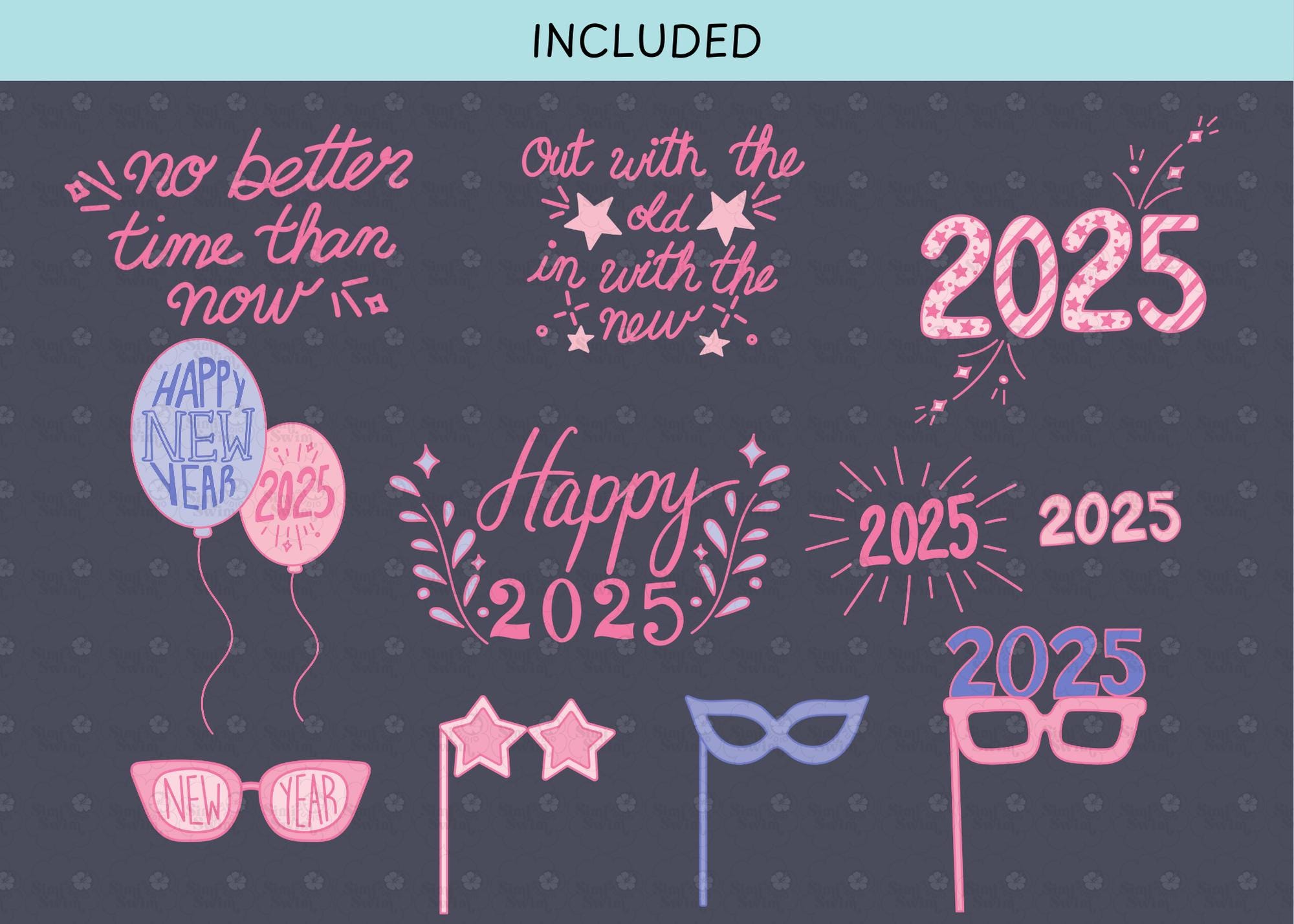Pastel Doodle New Years 2025 Svg Celebration Svg Clipart New Years Eve ...