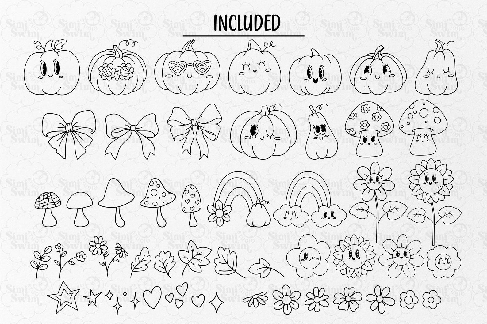 Groovy Retro Pumpkins Svg Fall Svg Clipart Thanksgiving Svg Holiday ...