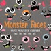 Cute Halloween Monster Faces Clipart Svg | Cute Halloween Svg | Face ...