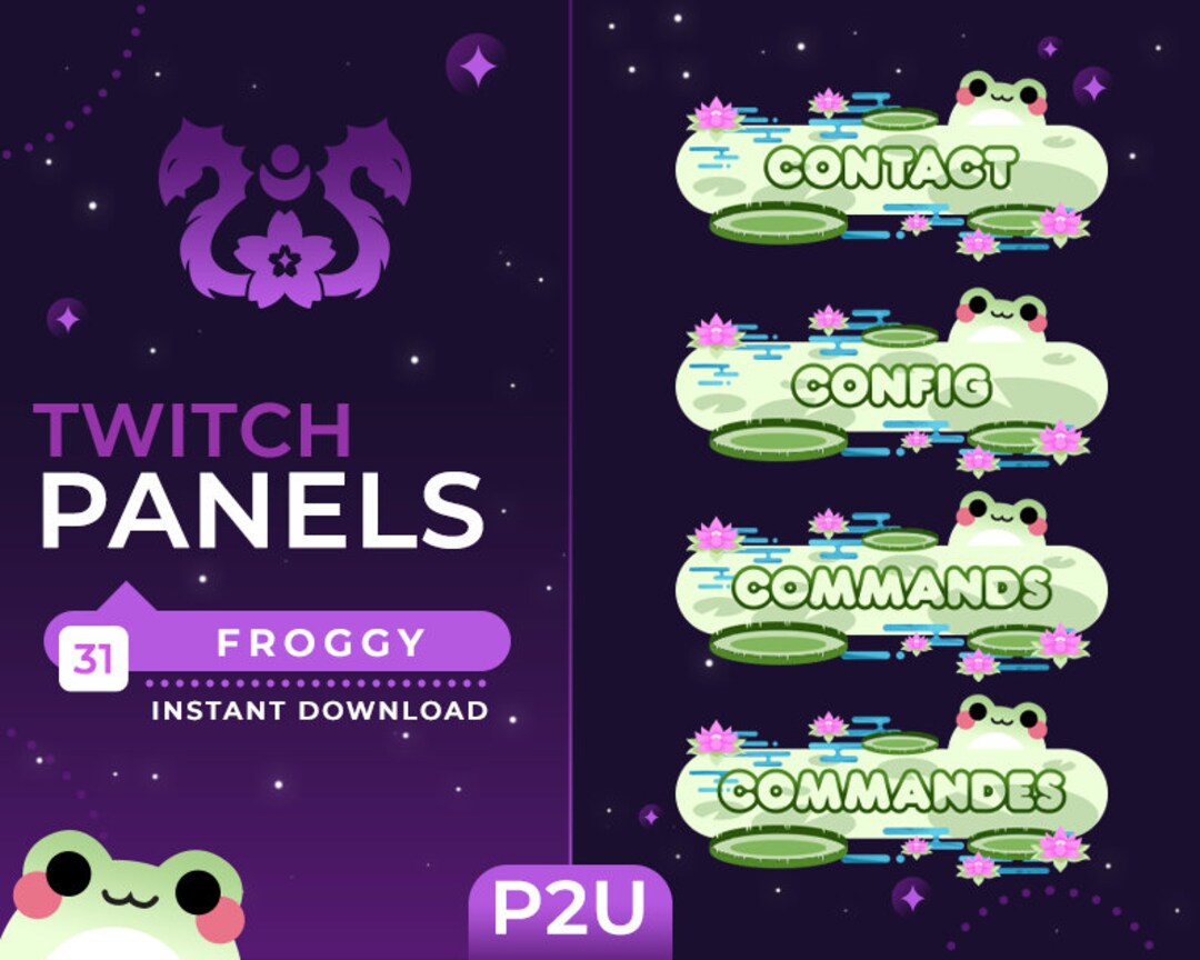 31x Frog Panels Twitch Panels / Vtuber Vstreamer / Overlay Stream ...