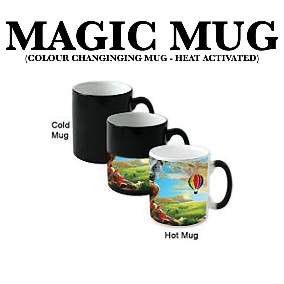 Magic Mug, Color Changing Black to White Coffee Mug, Heat Activated ...