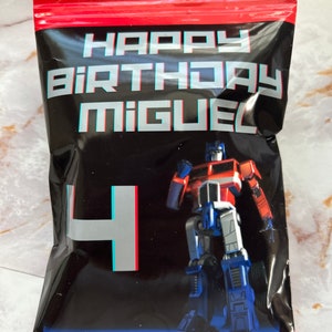 Transformers Optimus Prime Chip Bag PNG - Etsy