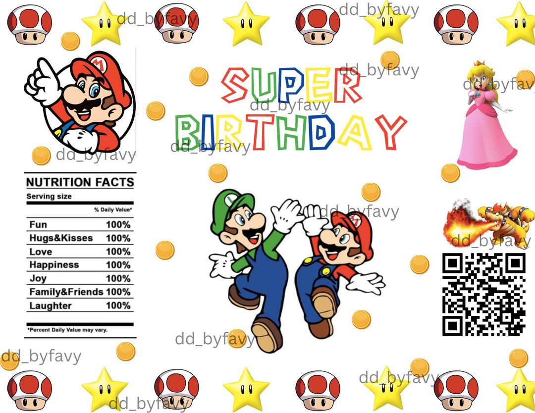 Mario Bros Chip Bag PNG - Etsy