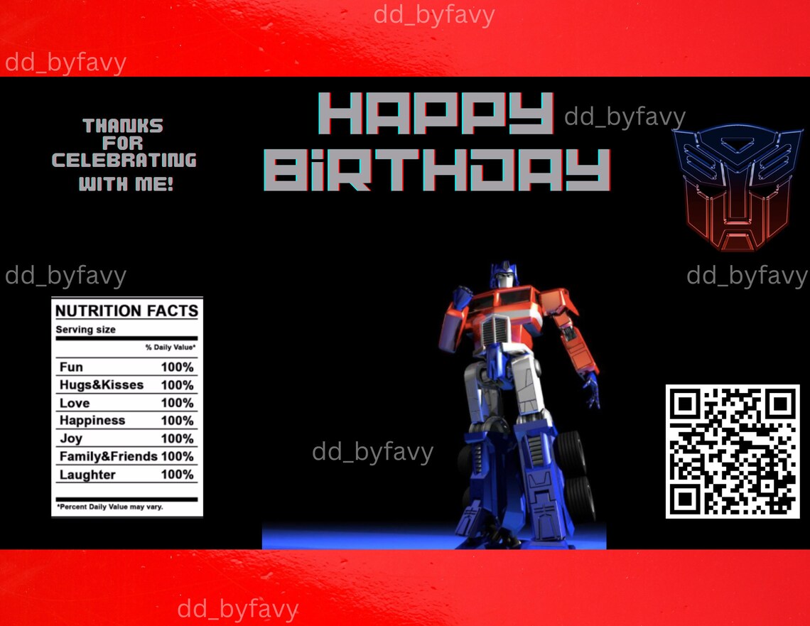 Transformers Optimus Prime Chip Bag PNG - Etsy