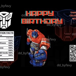 Optimus Prime Transformers Chip Bag PNG - Etsy