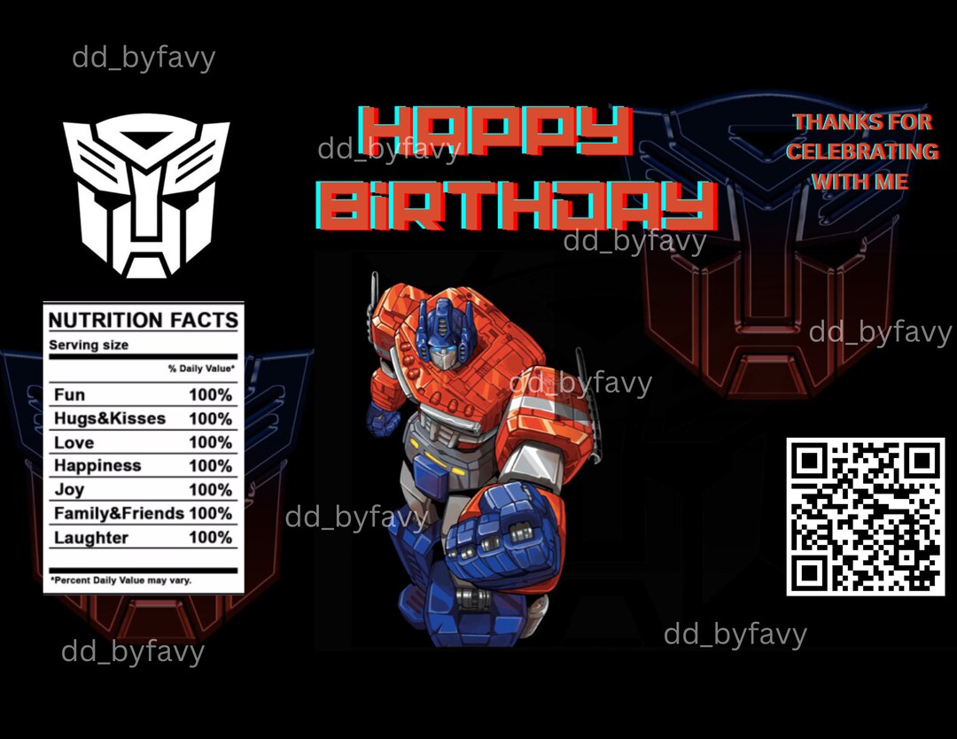 Optimus Prime Transformers Chip Bag PNG - Etsy