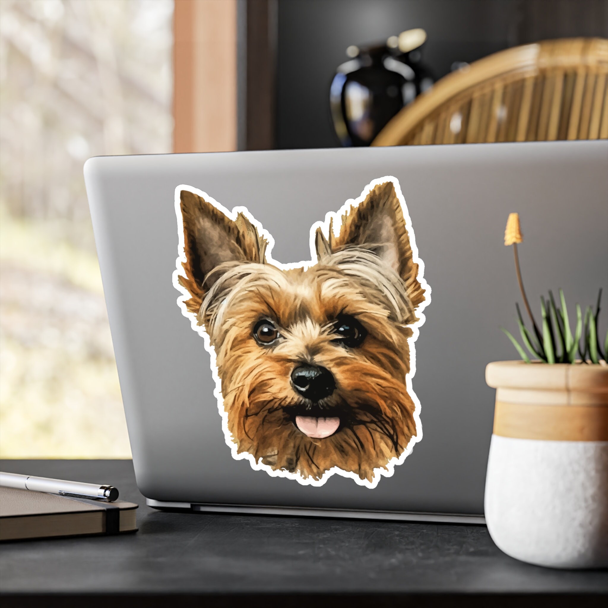 Super Cute Yorkie Head Vinyl STICKER / Decal color 6 Sizes - Etsy