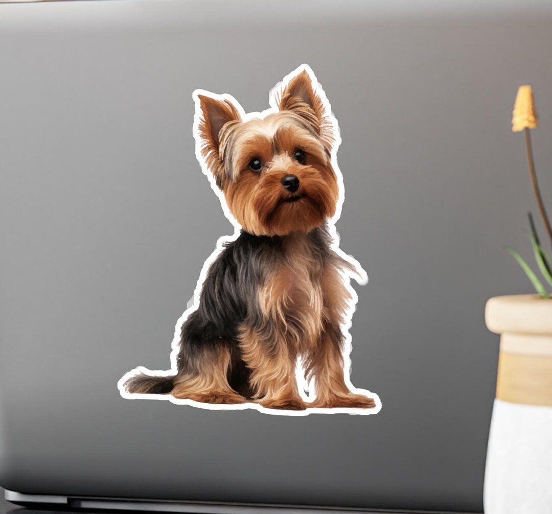 Super Cute Yorkie Dog Vinyl STICKER / Decal (color) - 6 Sizes ...