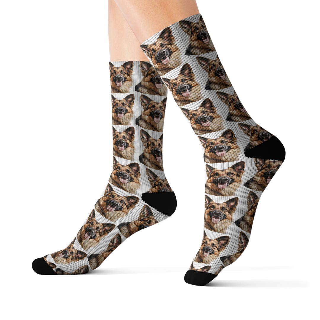 Super Cute German Shepherd Dog Socks - White - Etsy