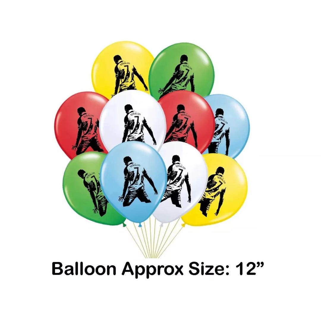 5-10pcs Cristiano Ronaldo Latex Balloons 12” Birthday Party Deco ...