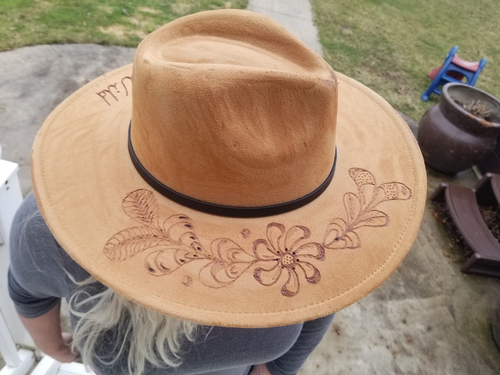 Wide Brim Wood Burned (pyrographic) Hat - Etsy