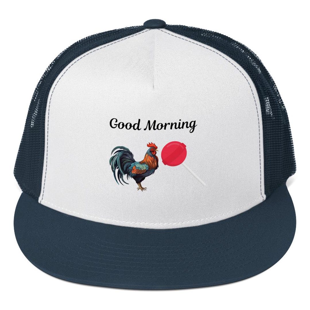 Good Morning Pictograph Trucker Hat, Rooster Hat, Pictograph Apparel ...