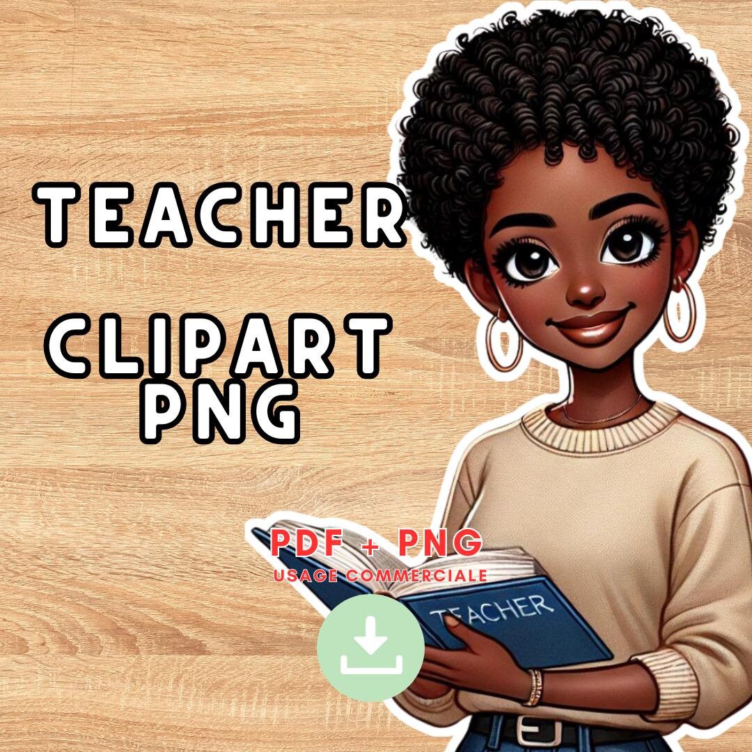 Teacher Clipart PNG, Black Teacher Clipart, African American Teacher ...