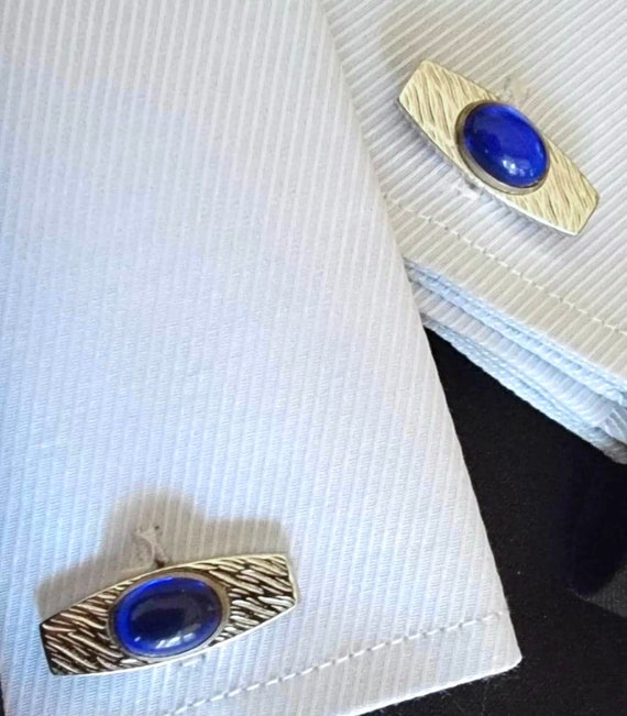 Classic 1950s Cufflinks, Mid Century Modern Minimalis… - Gem