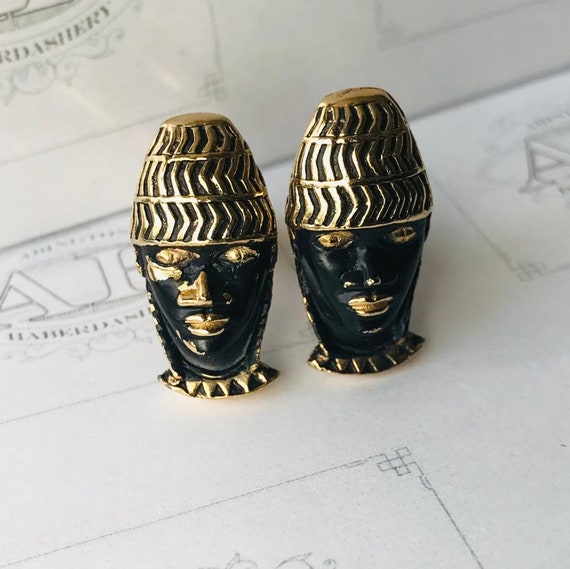 Vintage Cufflinks, by Swank Rare Tribal Bust, Traditi… - Gem