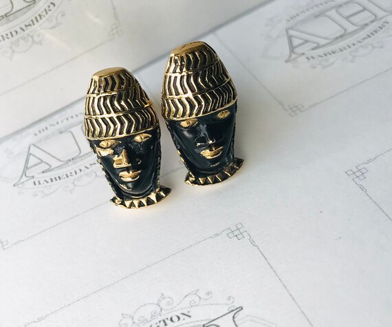 Vintage Cufflinks, by Swank Rare Tribal Bust, Traditi… - Gem