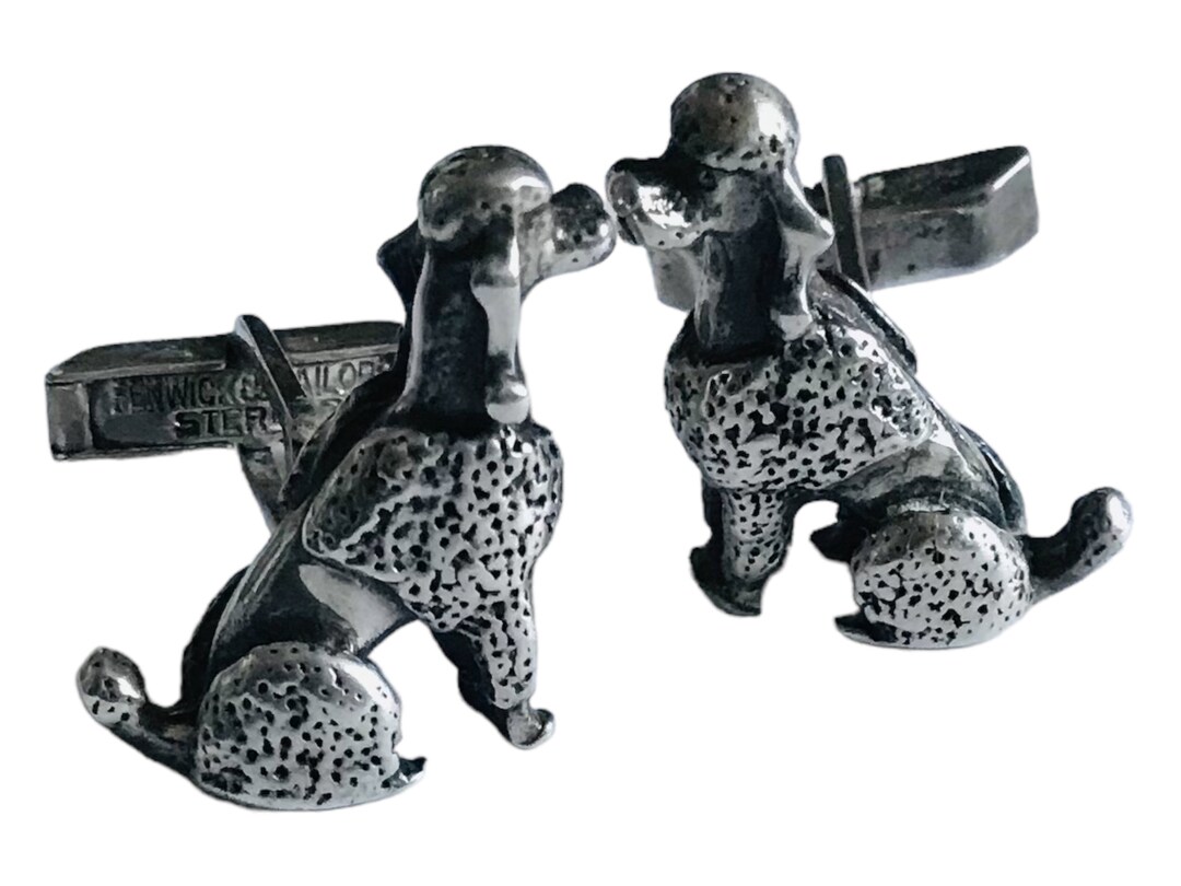Fenwick Sailor Vintage Poodle Cufflinks, Sterling Silver Dog Cufflinks ...