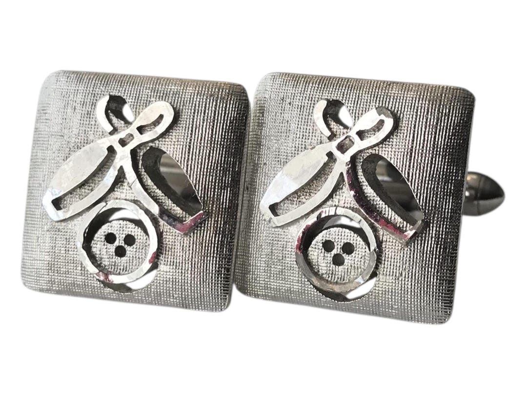 Vintage Bowling Enthusiast Cufflinks, Mid Century Modern Two Pins ...