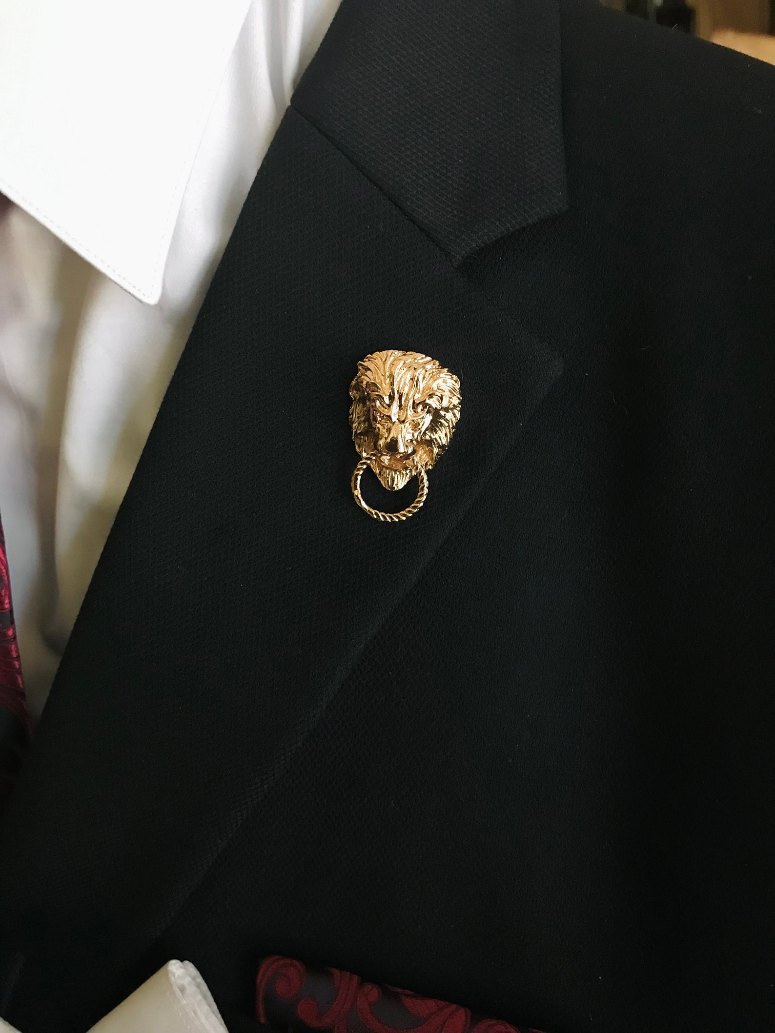 Lapel or Hat Pin, Miniature Door Knocker, Gold or Silver Tone, Detailed ...