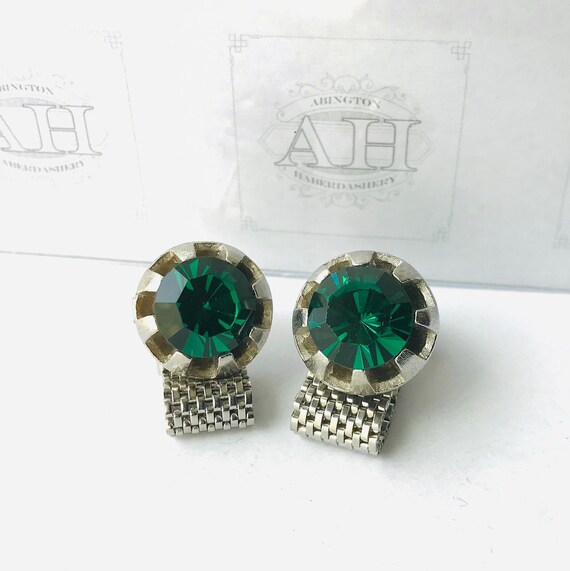 Classic Vintage Old Hollywood Modern Cufflinks Royal Green | Etsy