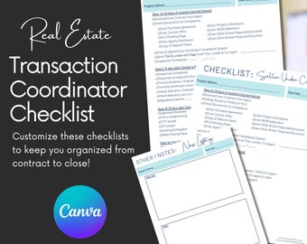 Transaction Coordinator Onboarding Welcome Packet Real Estate Marketing Client Canva Template ...