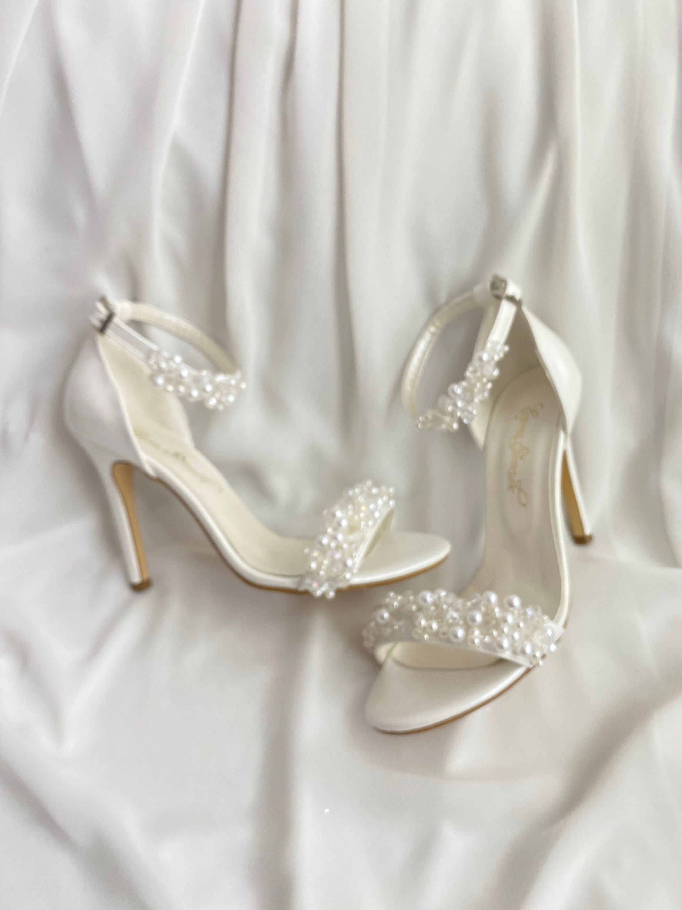 Design White Heel Wedding White Shoes White Bridal Shoes Womens Wedding ...