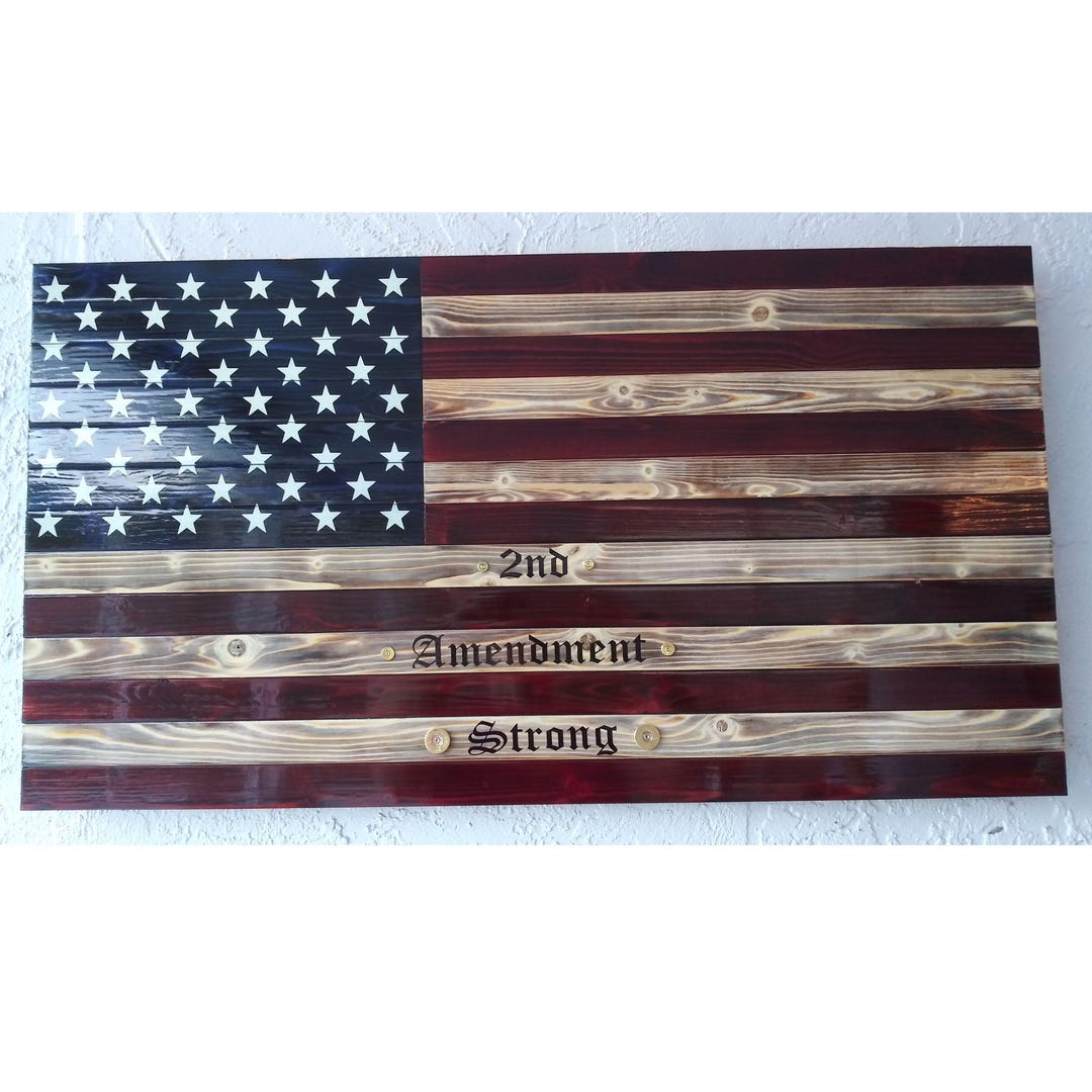 2nd Amendment Strong (19.5"x33") | American Flag | Wood Flag | Rustic ...