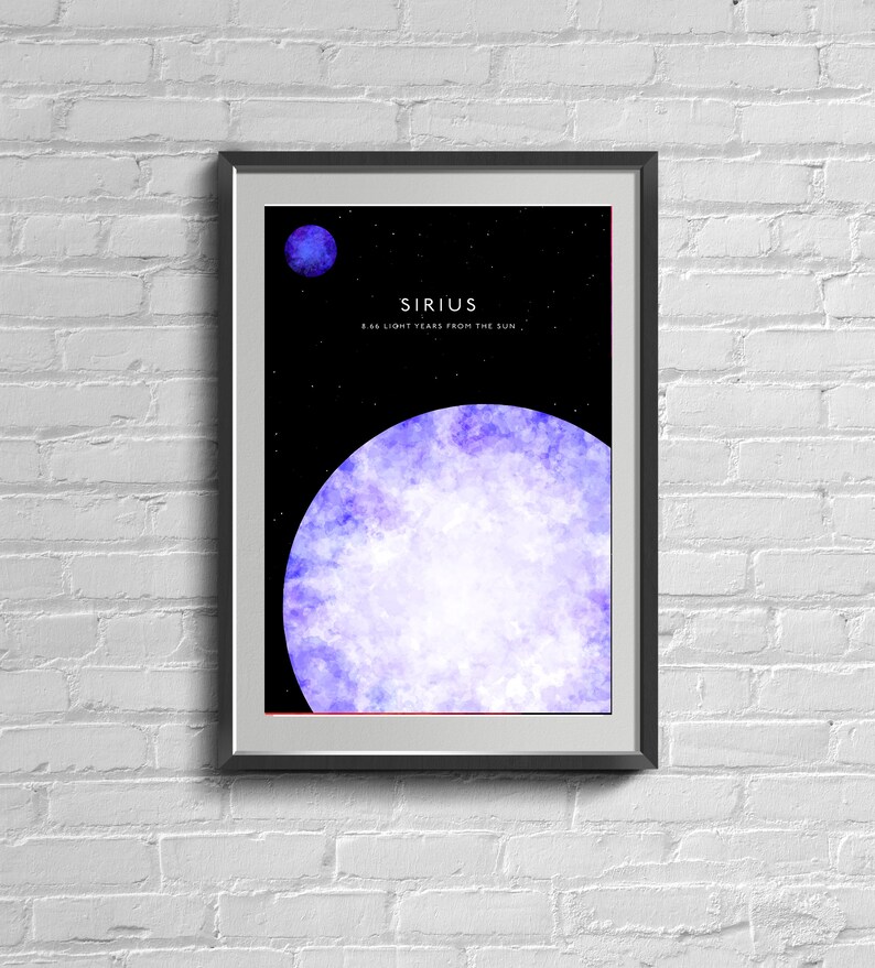 Sirius Poster / Astronomy Art / Constellation / Stars / Astrophysics ...