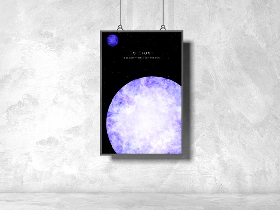 Sirius Poster / Astronomy Art / Constellation / Stars / - Etsy