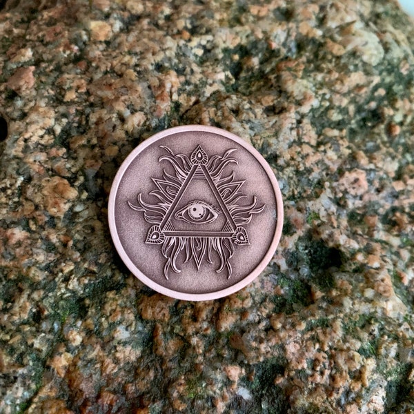 All Seeing Eye Coin - Etsy