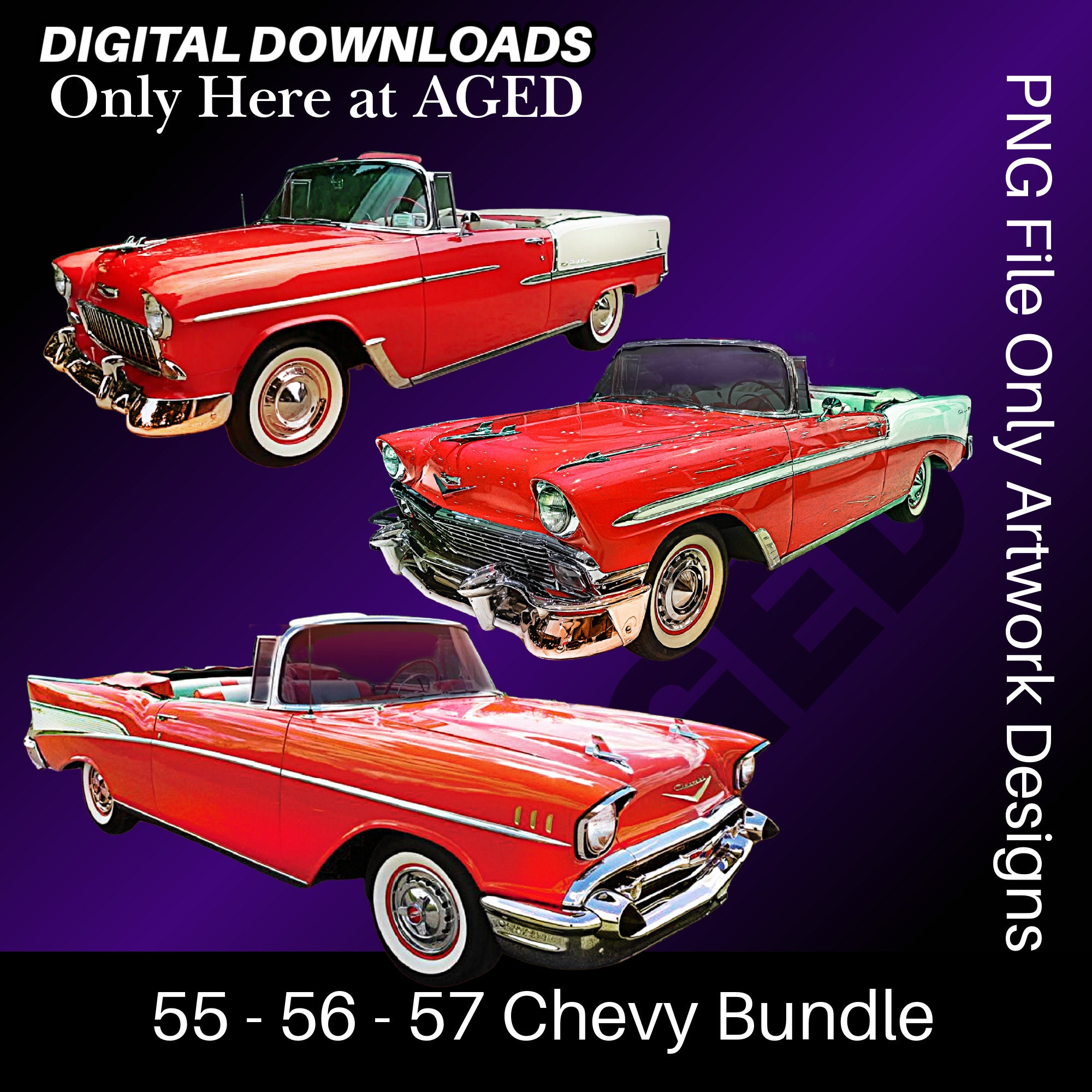 55 56 57 Chevy PNG Car Lover Gift Racing Classic Car Vintage American ...